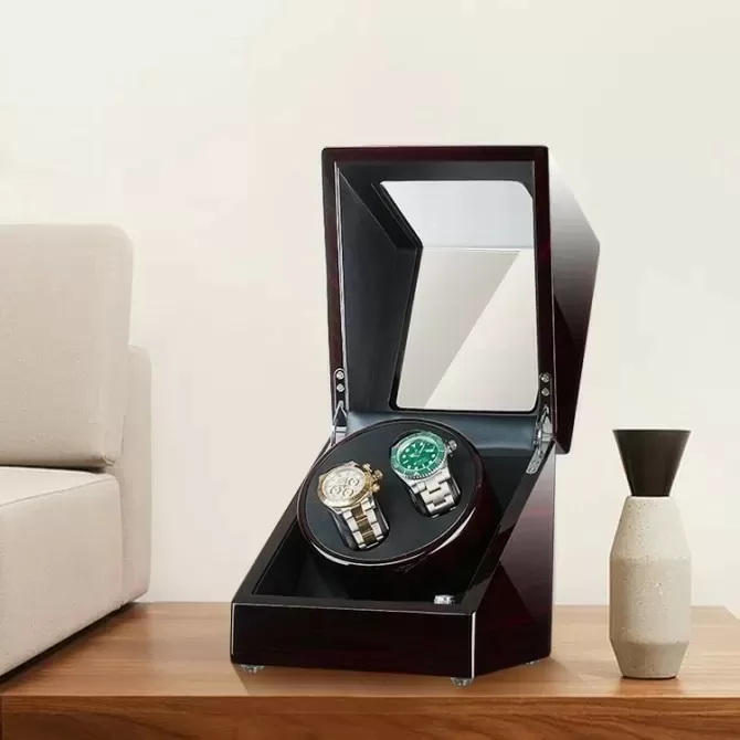 Double Automatic Watch Winder Black & Ebony - Automatic Watch Winders ...
